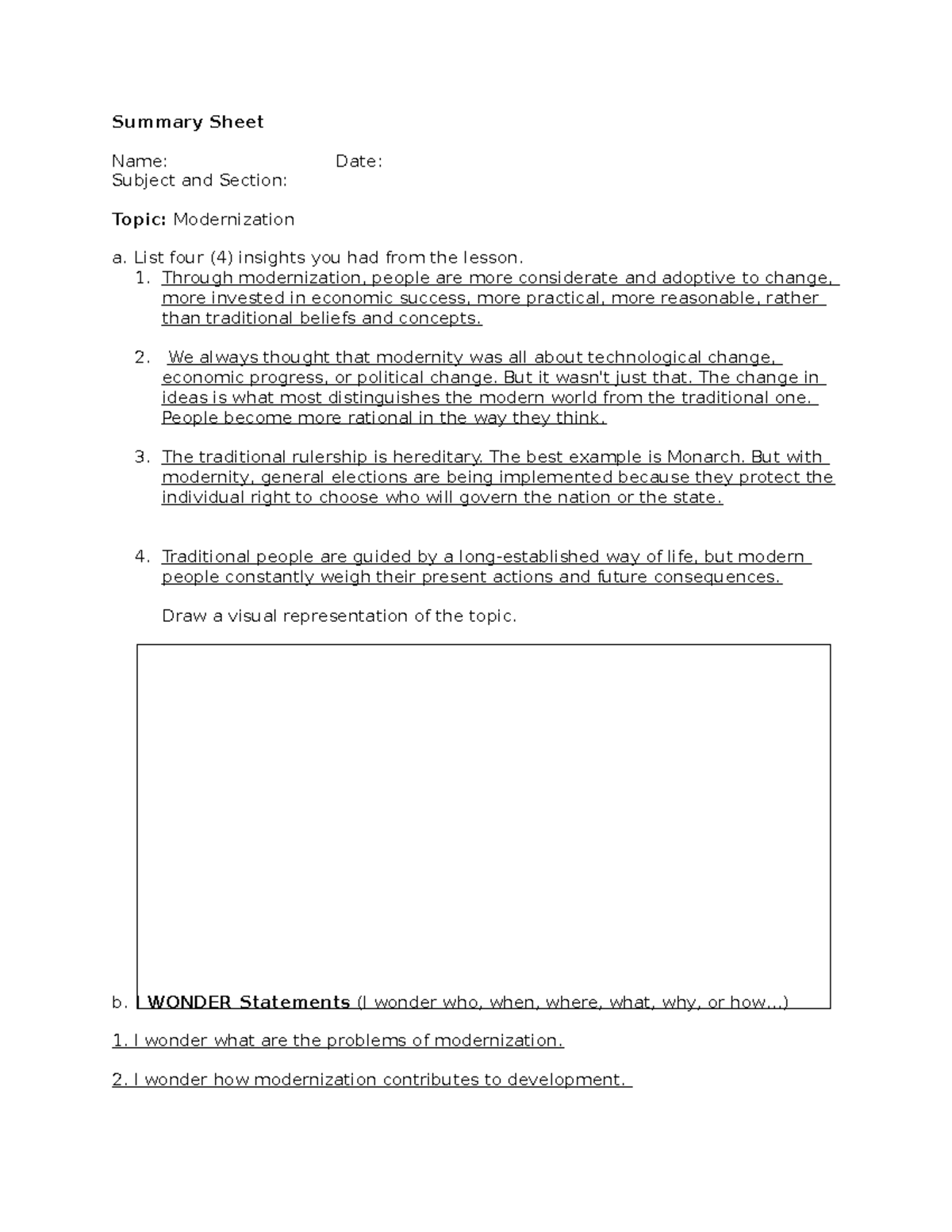 Summary-Sheet - Assignment in conwor - Summary Sheet Name: Date ...