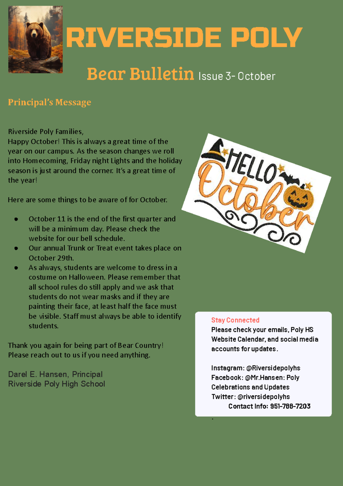 Poly HS Bear Bulletin October 2024-2025 - RIVERSIDE POLY Bear Bulletin ...