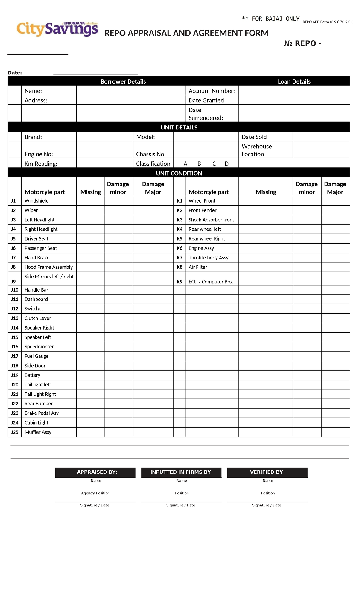 REPO DOCS RAF FOR Bajaj Latest April 2023 Delvaz - REPO APP Form (3 9 8 ...