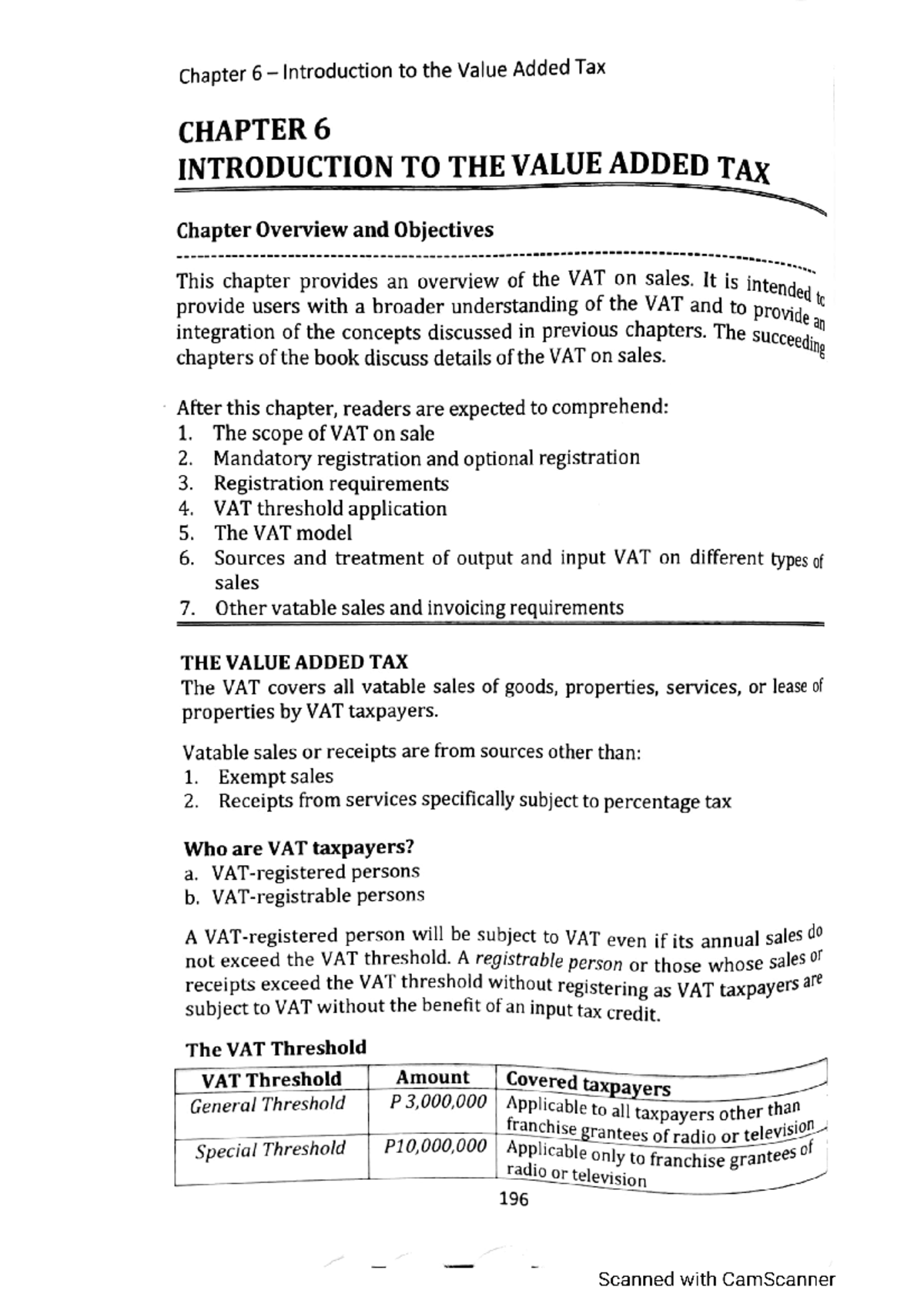 Chapter 6 Introduction to the Value Added Tax - BS Accountancy - Studocu