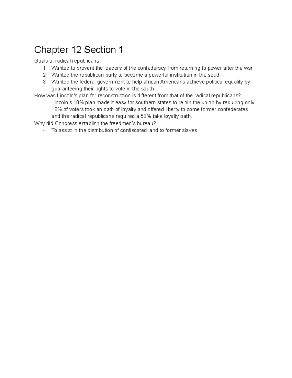 Chapter 12 Section 1 - Summary of the History of 1876 US - Chapter 12 ...