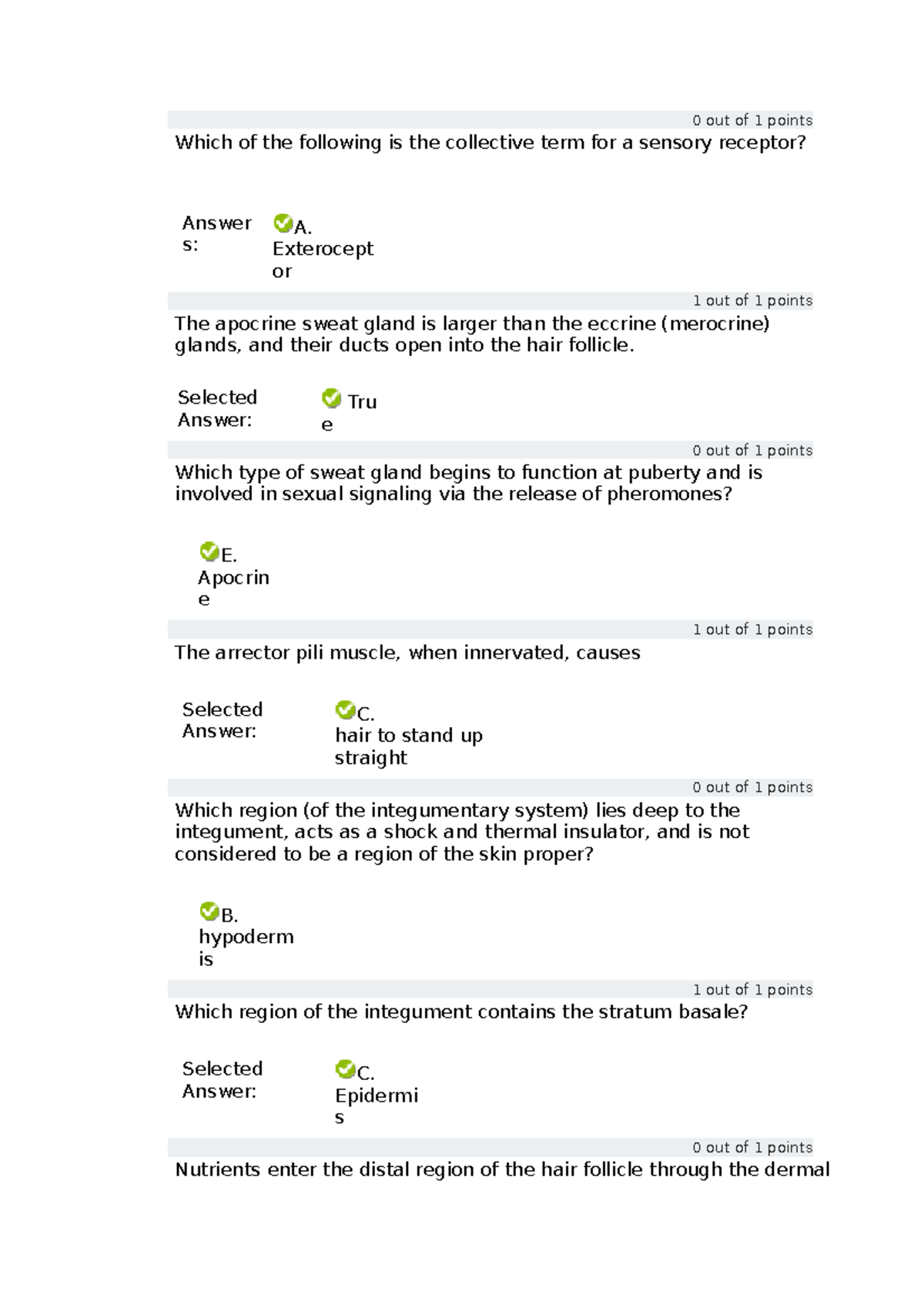 SKIN MCQ - Multiple choice test questions and answers - 0 out of 1 ...