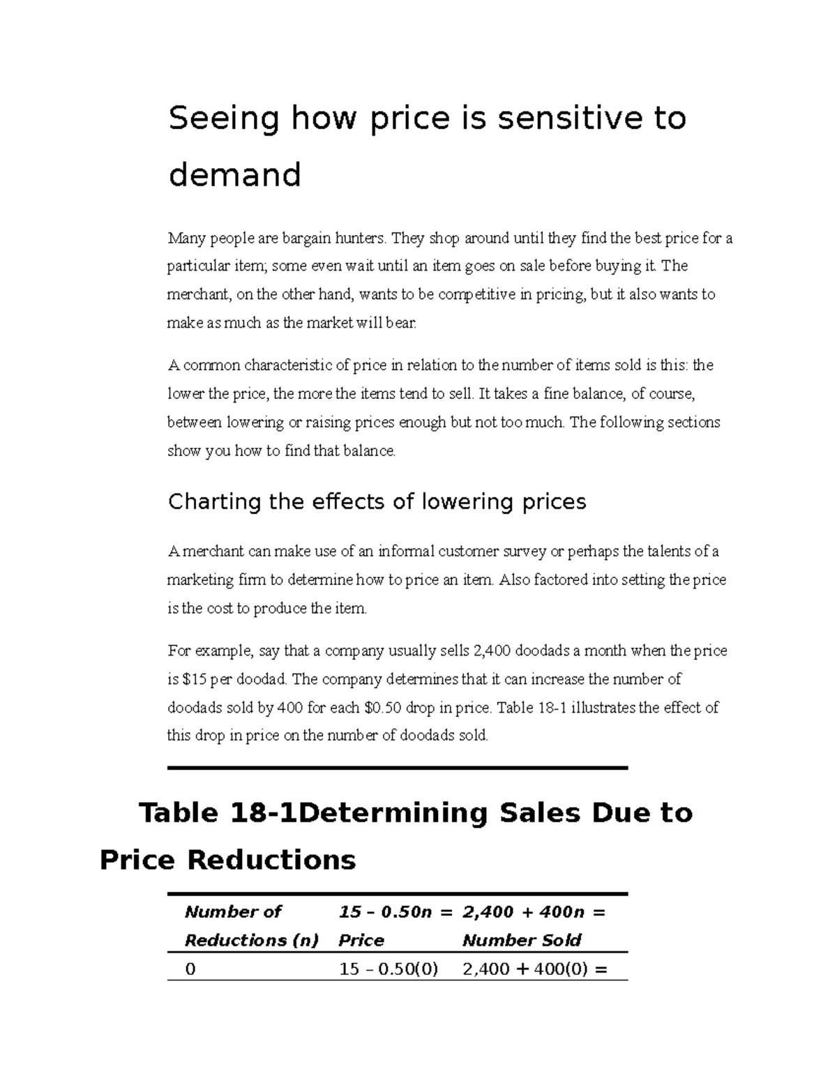 Seeing how price is sensitive to demand - Seeing how price is sensitive ...