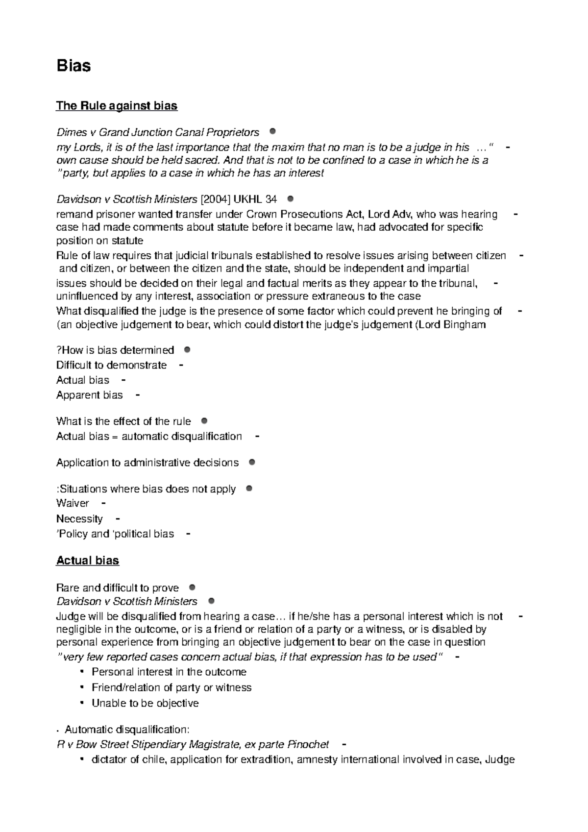 14. Bias - Notes - LAW2010 - Studocu
