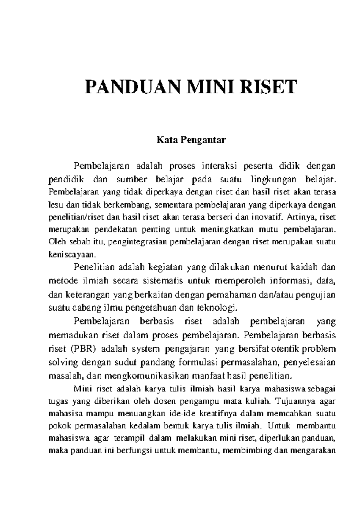 Panduan MINI Riset AKBI - PANDUAN MINI RISET Kata Pengantar Pe ...