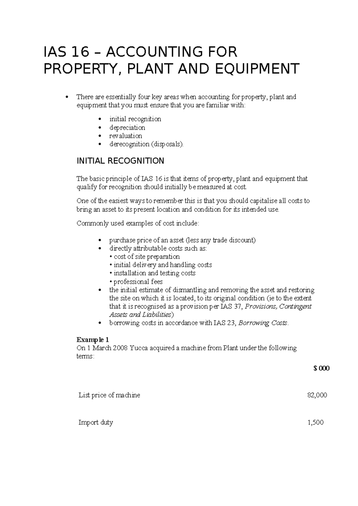 IAS 16 - PPE - IAS 16 – ACCOUNTING FOR PROPERTY, PLANT AND EQUIPMENT ...