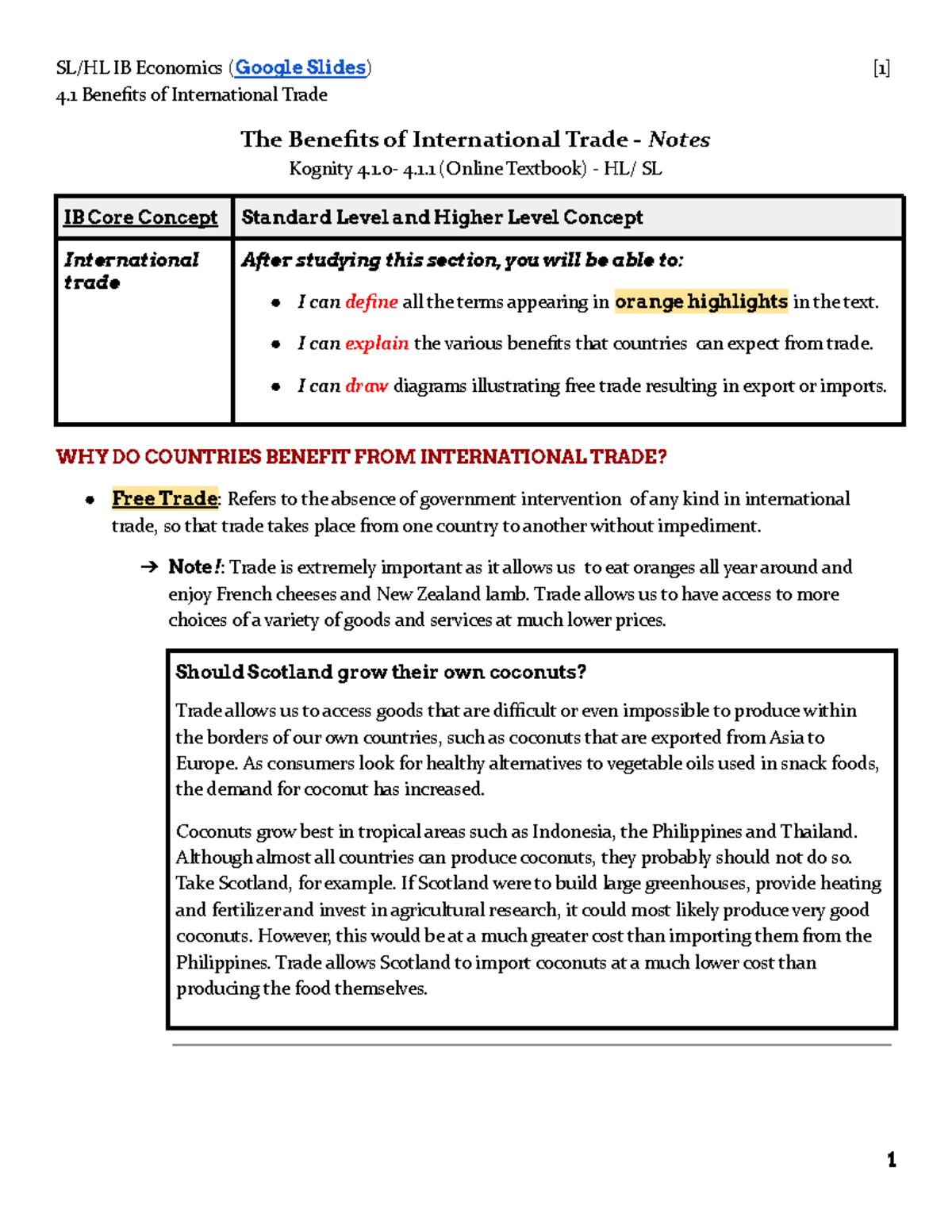 (1b.) The Benefits of International Trade - Notes - SL/HL IB Economics ...