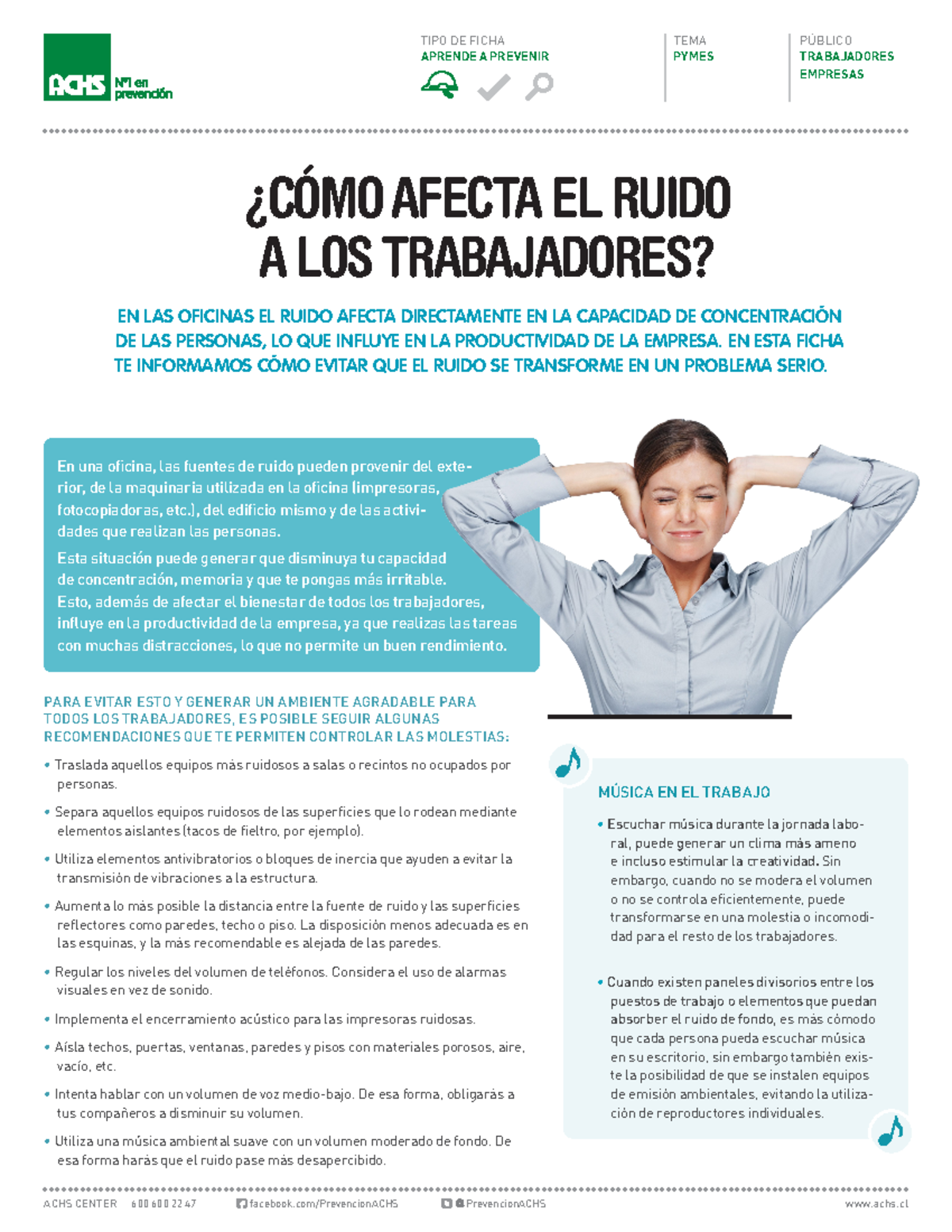 01 Como Afecta Ruido - prevencion - ACHS CENTER 600 600 22 47 facebook ...