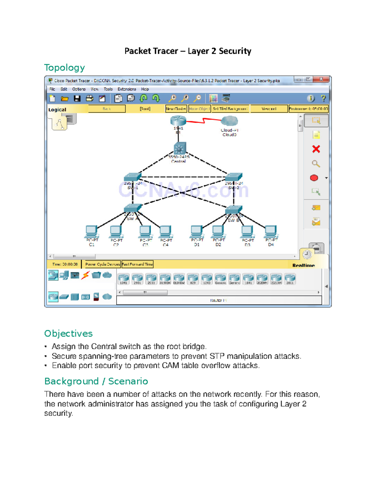 6.3.1.2 Packet Tracer – Layer 2 Security Answers - Packet Tracer ...