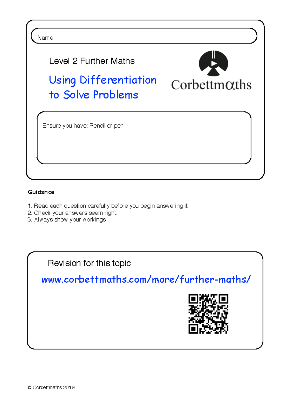 Application-of-Differentiation-pdf-1 - Name: Level 2 Further Maths ...