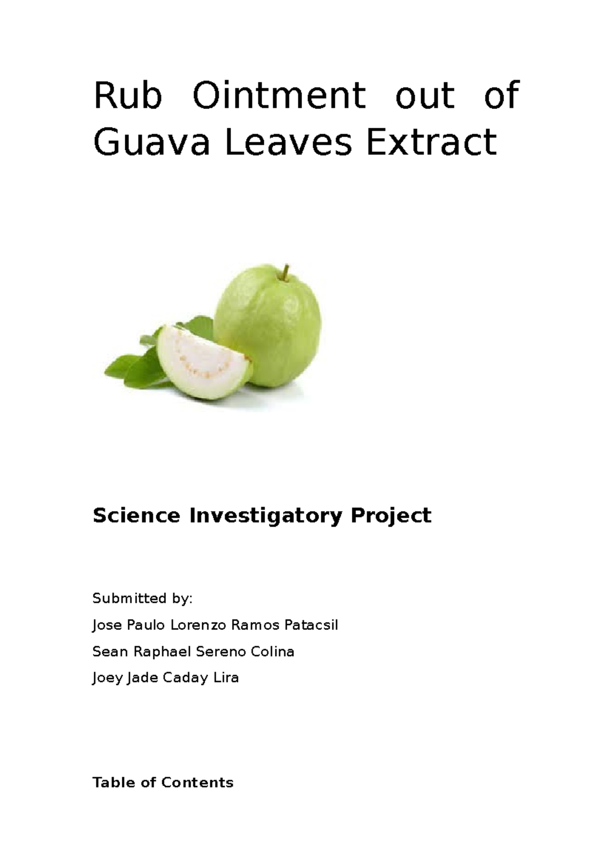 Rub Ointment out of Guava Leaves Extract - Rub Ointment out of Guava ...