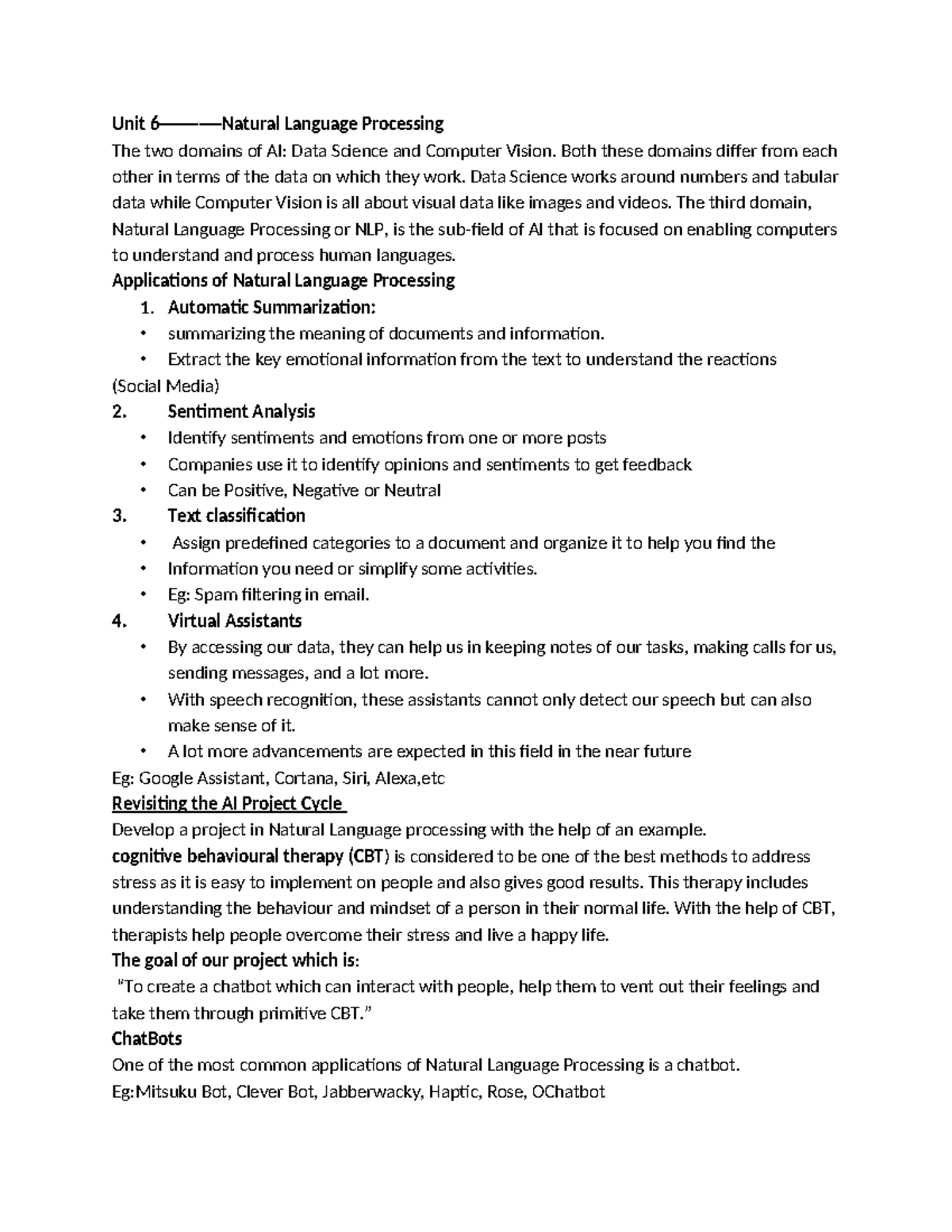 Natural Language Processing - Unit 6-Natural Language Processing The ...