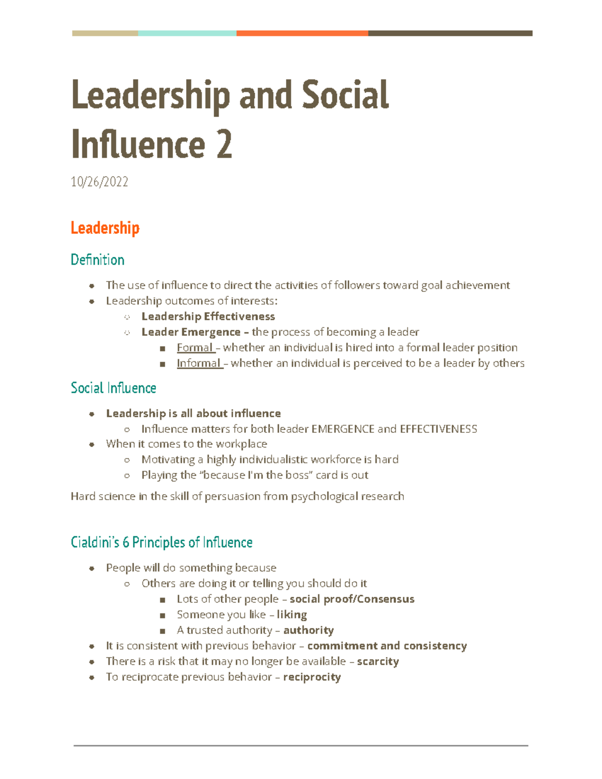 13-Leadership and Social Infl 2 - Leadership and Social Influence 2 10 ...