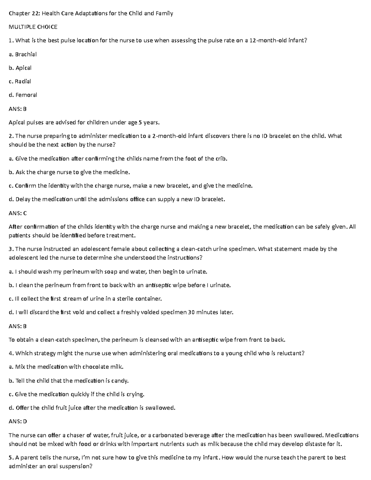 Chapter 22 - practice mats for ch22 - Chapter 22: Health Care ...