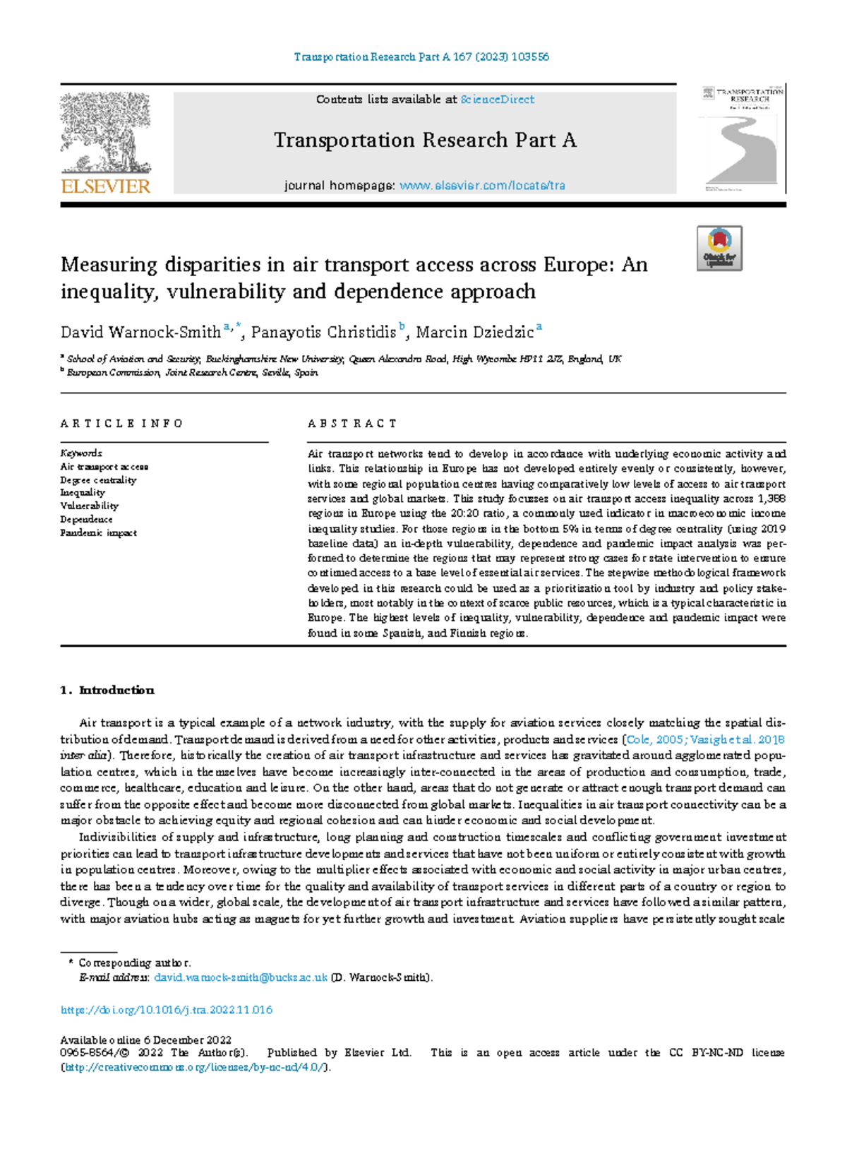 1-s2 - Reflective essay material - Transportation Research Part A 167 ...