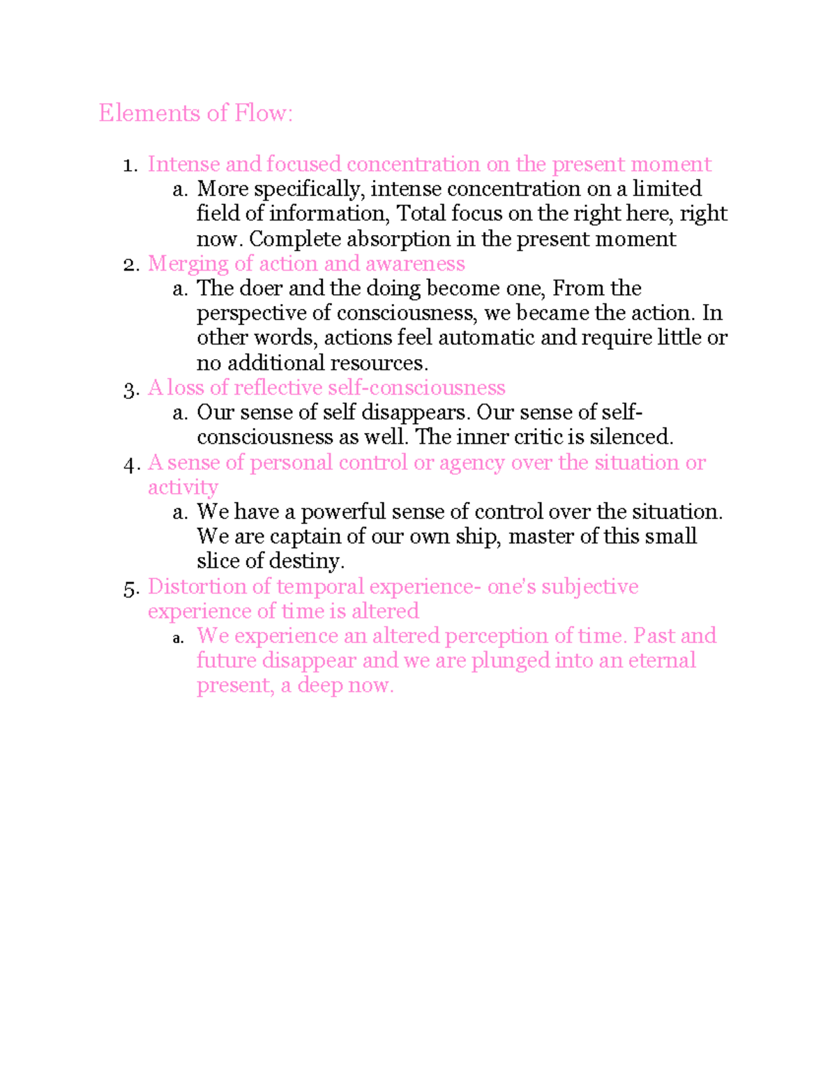 Elements of Flow - Elements of Flow: Intense and focused concentration ...