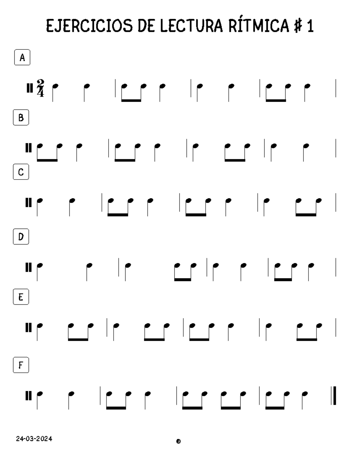 Lectura Ritmica 1 iniciaicion avanzada - Acordes, música - ã 3 1 œ œ A ...