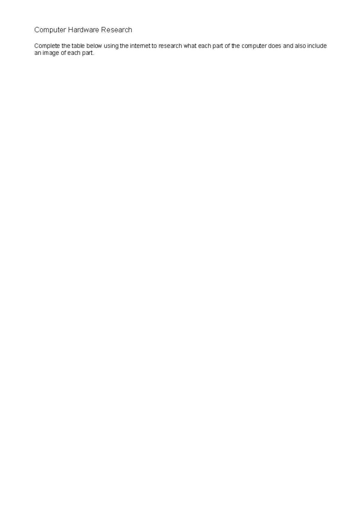 Computer Hardware - notes complied from the internet, textbook and ...