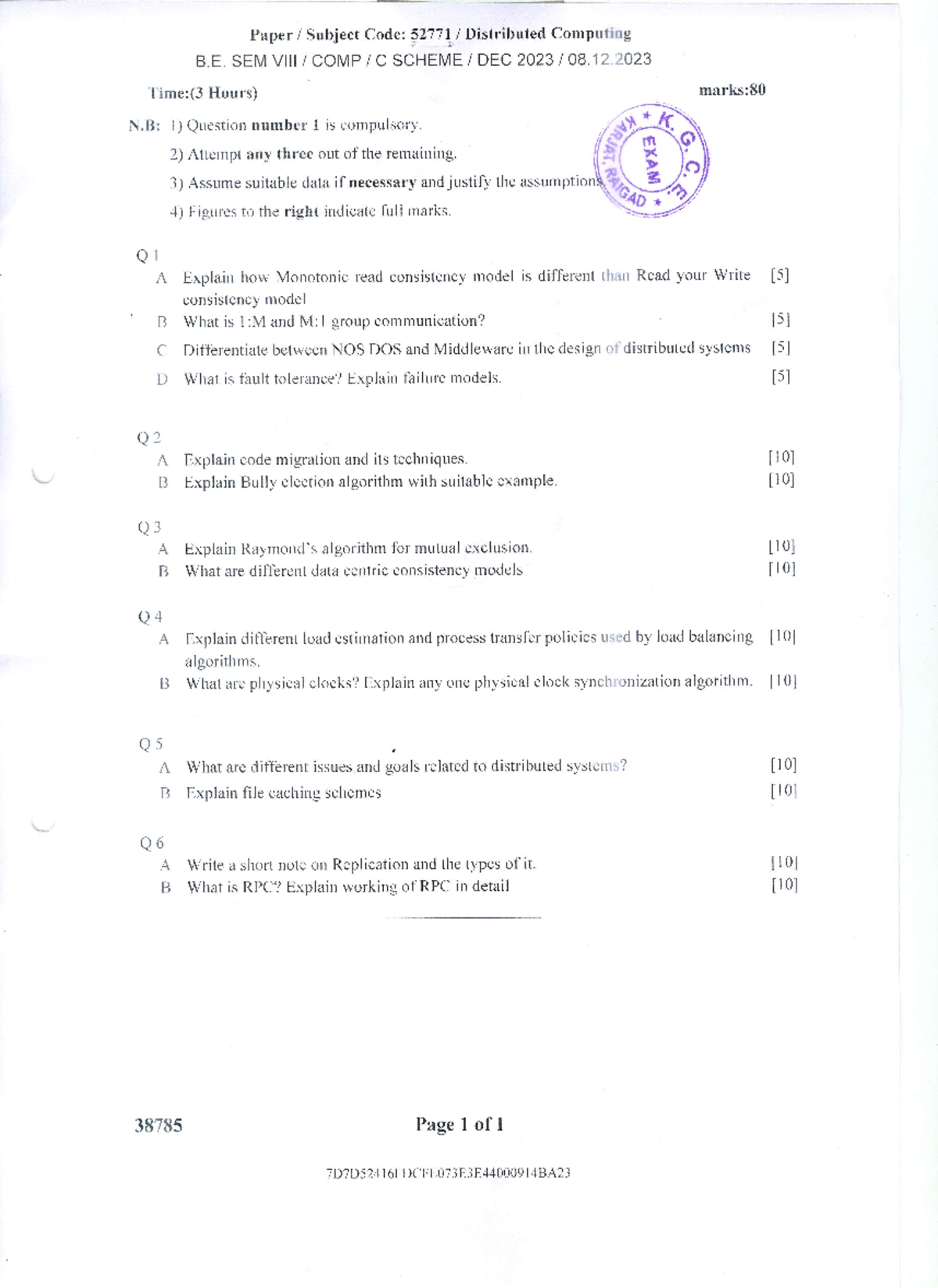 COMP- Distributed Computing - Studocu