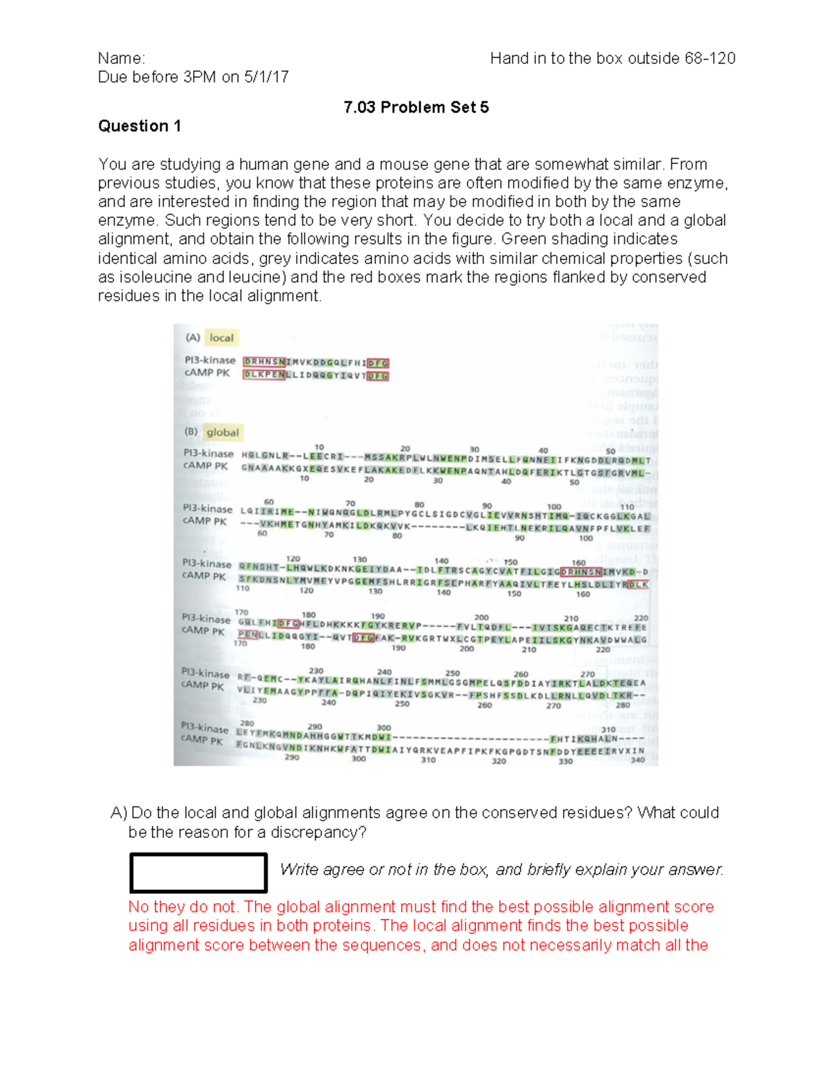 Problem Set 5 Solutions - Due before 3PM on 5/1/ 7 Problem Set 5 ...
