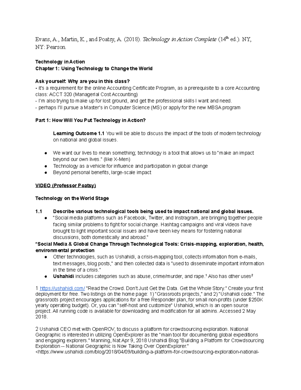 CIS 250, M1 RN1 Evans et al 2018 - Evans, A., Martin, K., and Poatsy, A ...