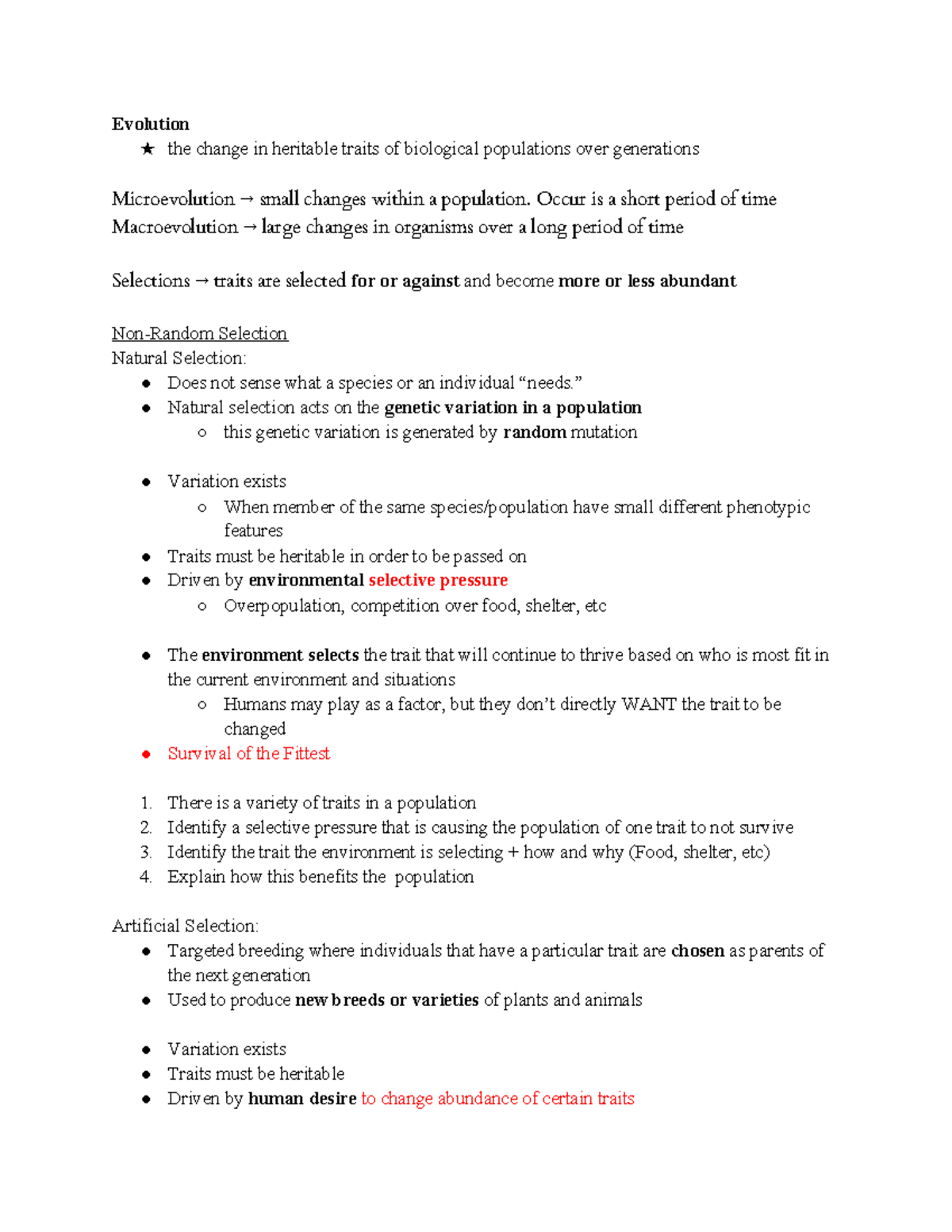 Evolution - Evolution ★ the change in heritable traits of biological ...