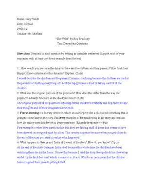 The Veldt (Full Text) - THE VELDT Ray Bradbury Gothic Digital Series ...