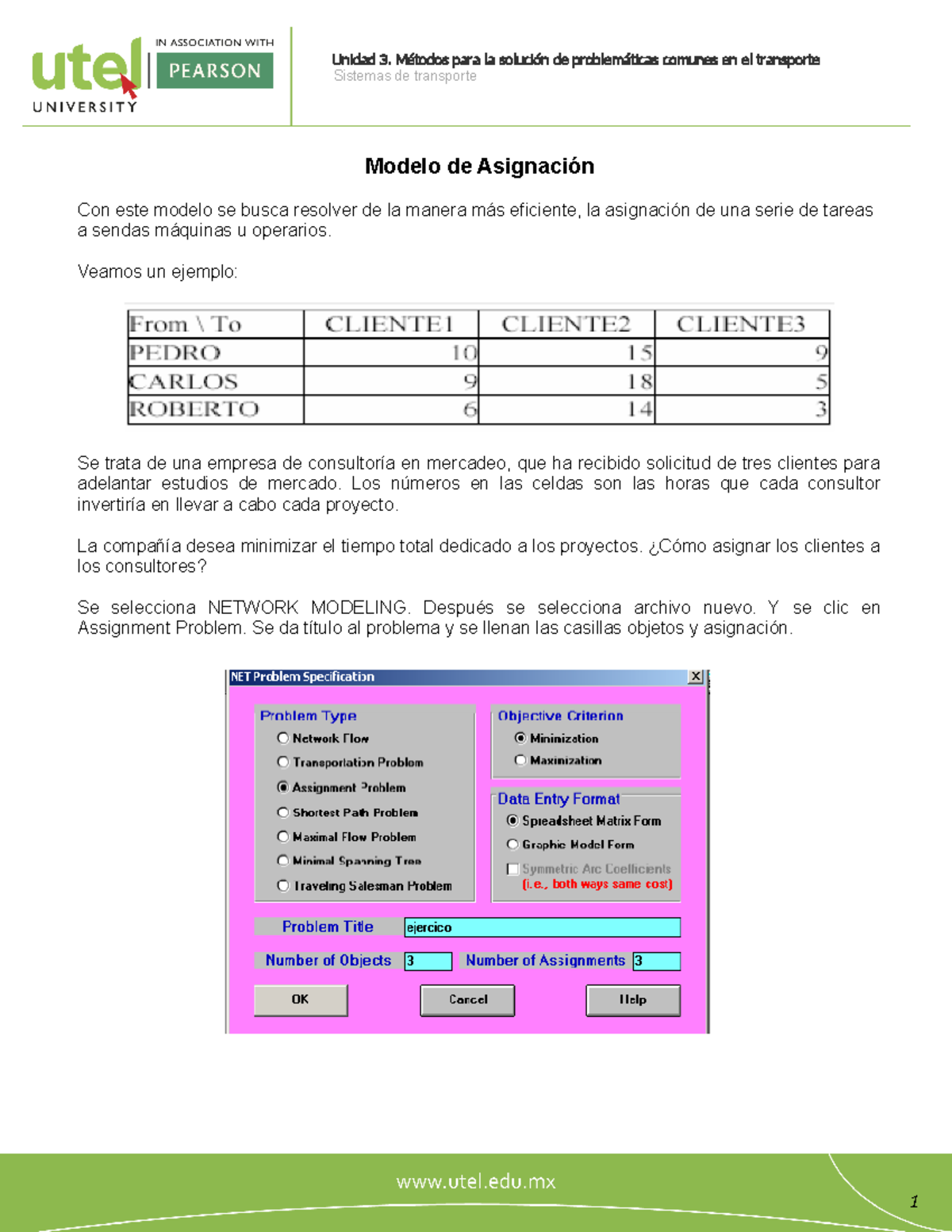 Modelo de Asignación - MATERIAL DE APOYO - Modelo de Asignación Con ...