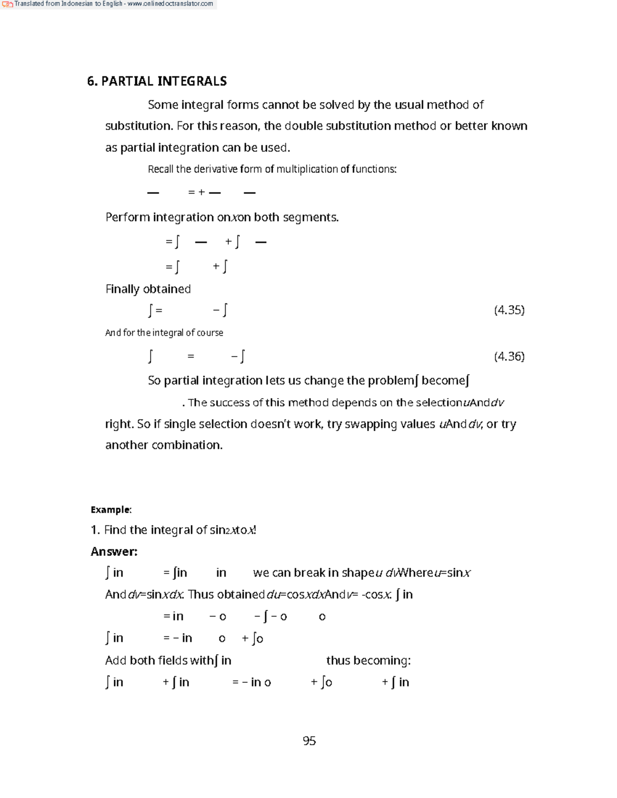 Partial Integrals - 6. PARTIAL INTEGRALS Some integral forms cannot be solved by the usual ...