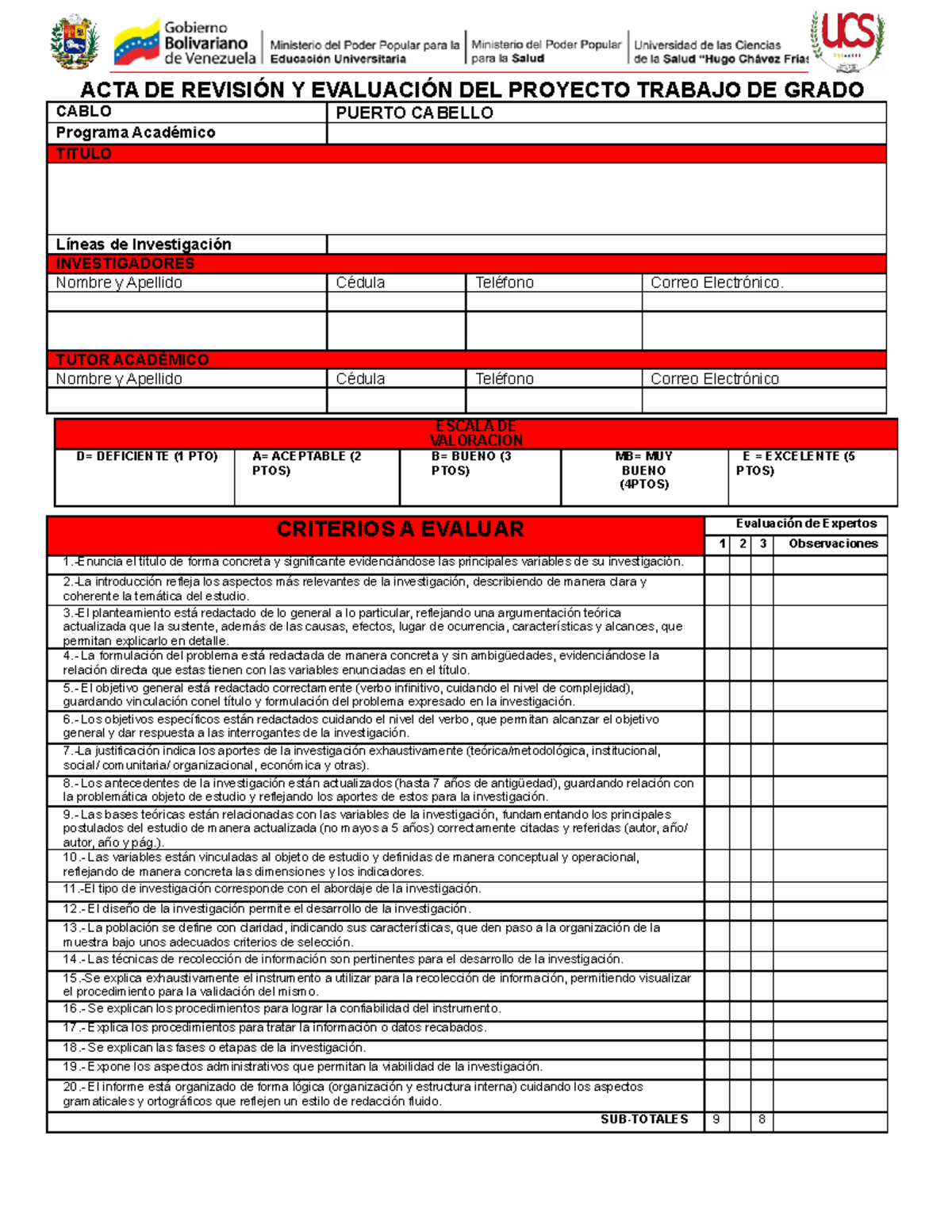 U.C.S ACTA DE Revisión Y Evaluación DEL Proyecto TG - ACTA DE REVISIÓN ...
