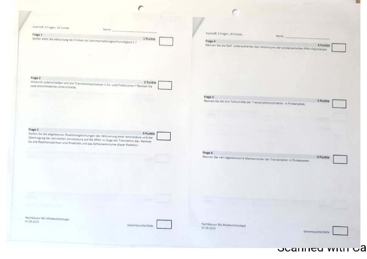 Averhoff 5 Genetik - Molekularbiologie und Genetik - Studocu