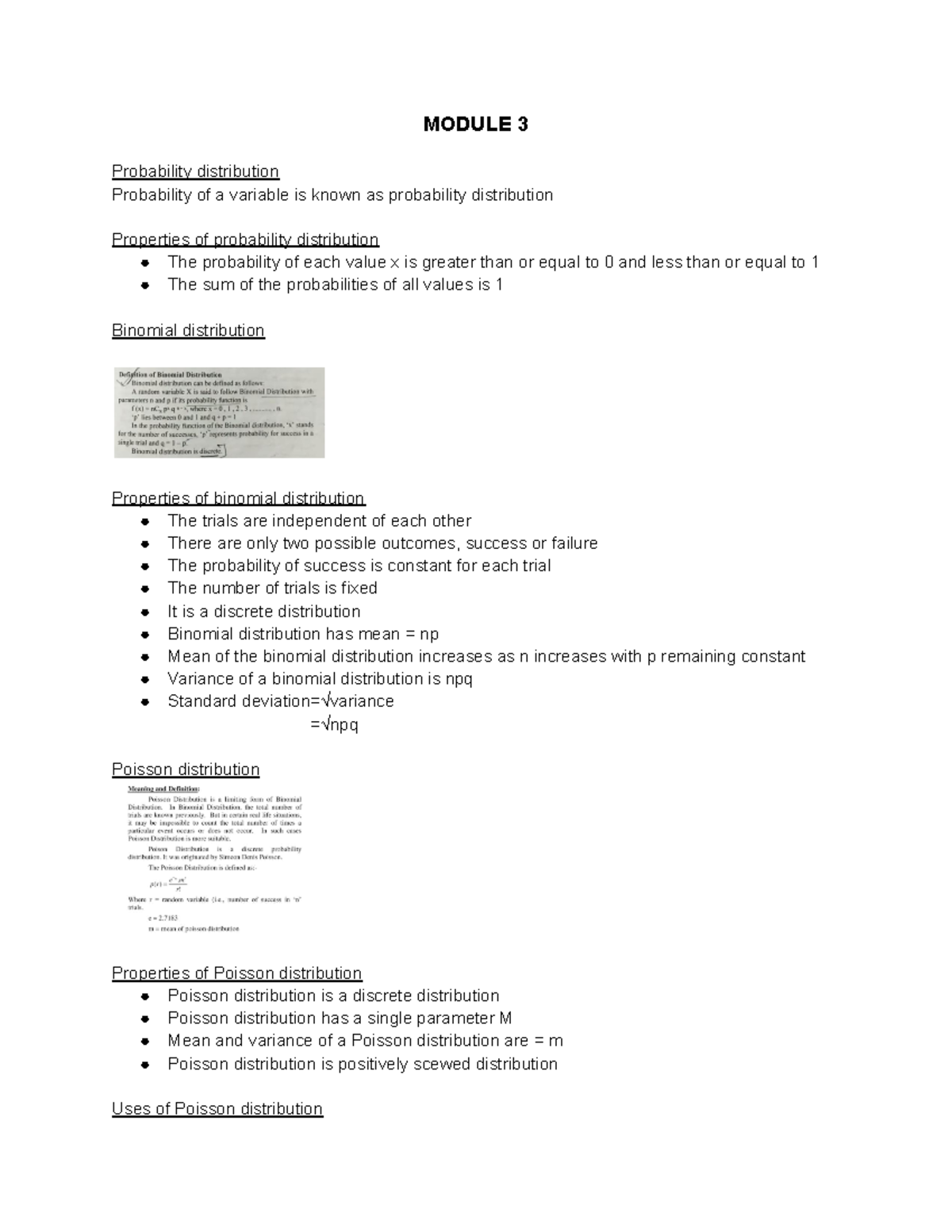 Module 3 - BBA second semester quantitative techniques kannur University - MODULE 3 Probability ...