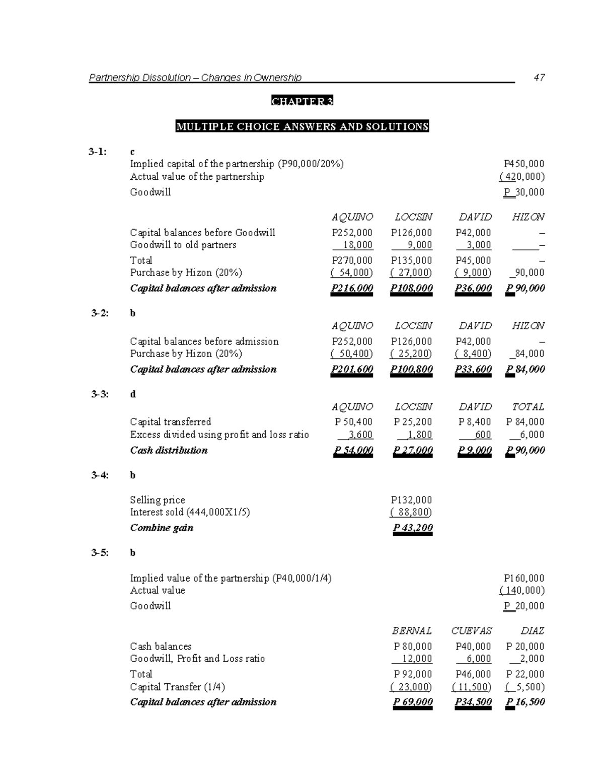 Chapter-3 - chapter 3 - Partnership Dissolution – Changes in Ownership 47 CHAPTER 3 MULTIPLE ...