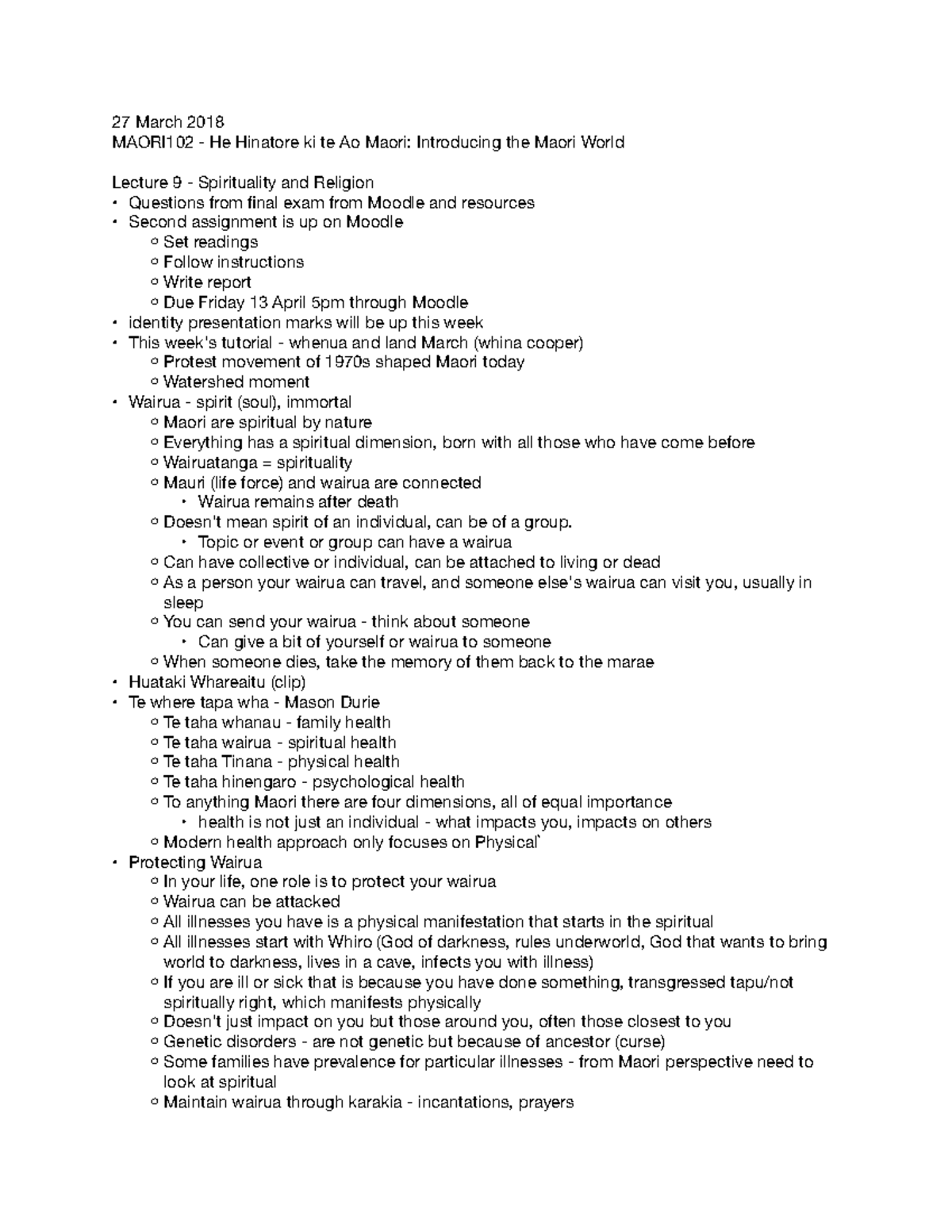 MAORI102 A - 27-03-2018 - Warning: Error during font loading: XMLHttpRequest is not defined 27 ...