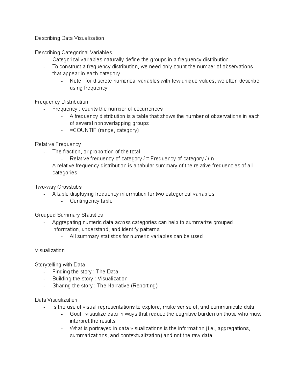 Data Visualization and Descriptive Statistics - Studocu
