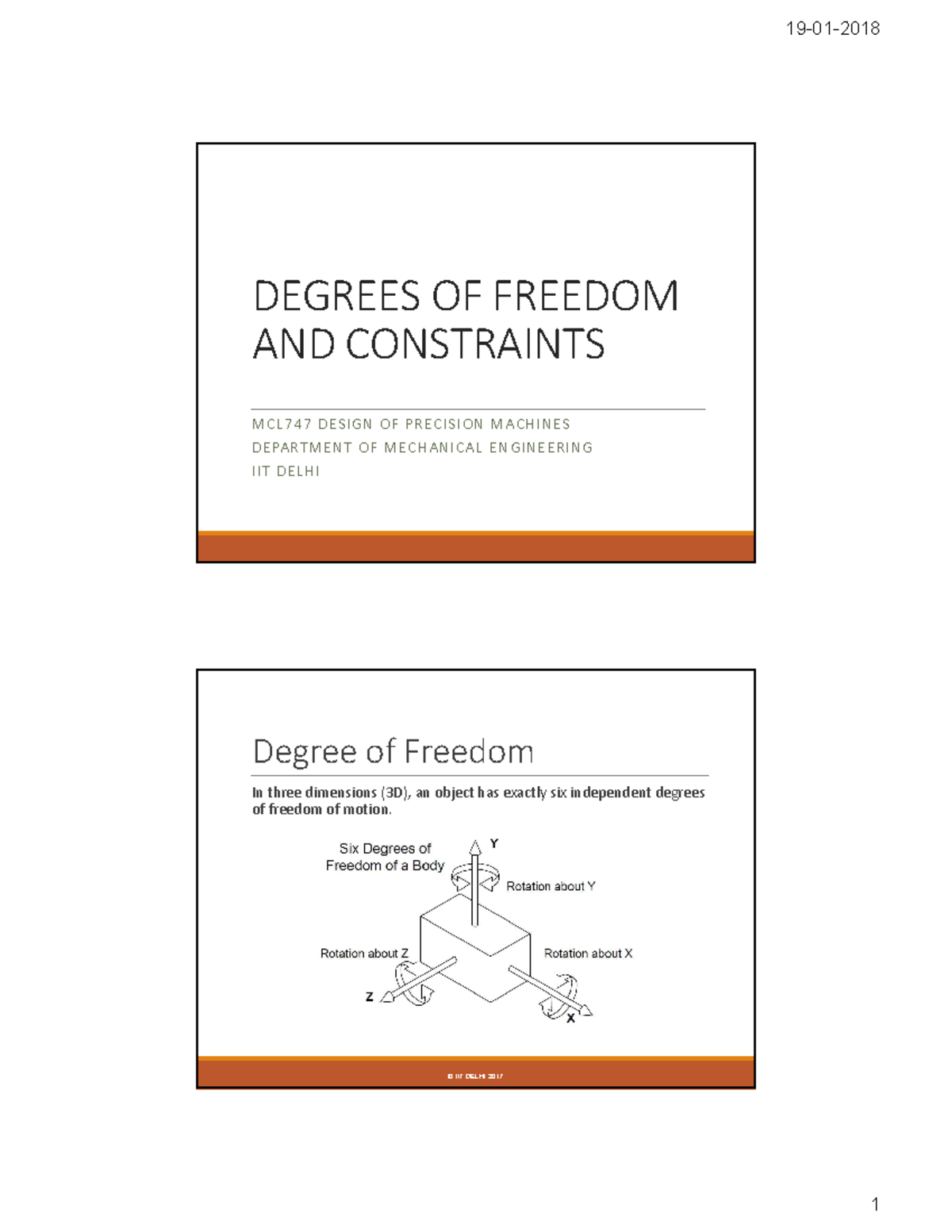 Degrees of Freedom and Constraints - DEGREES OF FREEDOM AND CONSTRAINTS ...