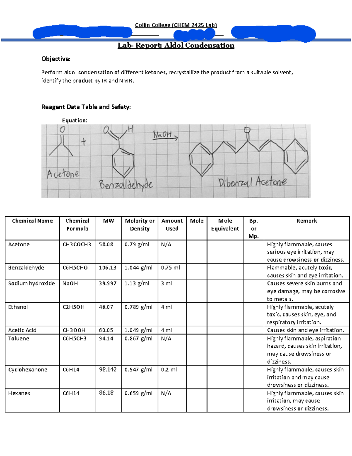Lab Report- Grignard Reagent - Name: Gabriela Bernales_______ Group ...
