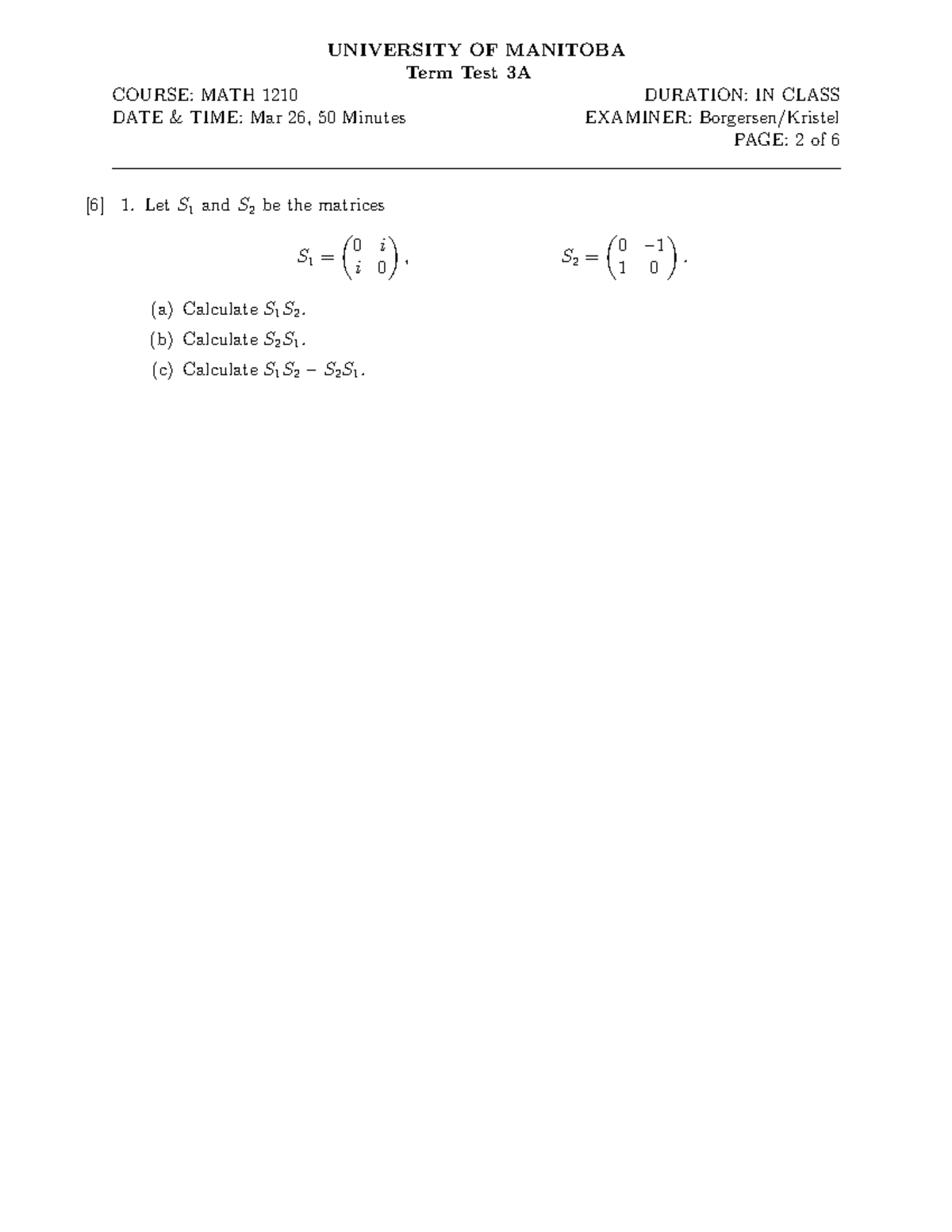 W21test3 - Techniques Of Classical And Linear Algebra course material ...