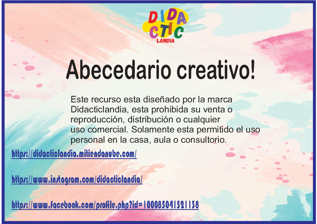 Abecedario creativo - Abecedario creativo! didacticlandia.mitiendanube ...