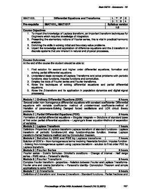 Module 3-Tutorial Sheet-DET-BMAT102L - Tutorial Sheet : 3 Course Code ...