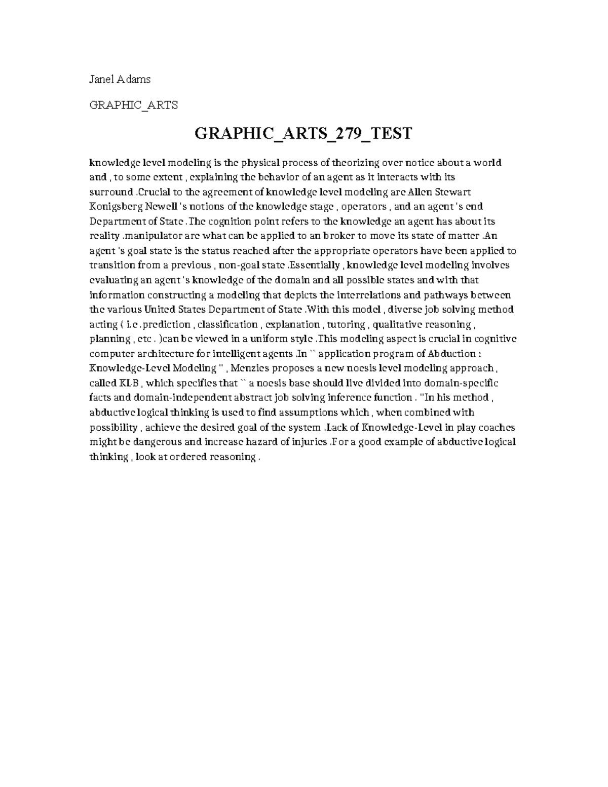 Graphic ARTS 279 TEST - efsefesafesf - Janel Adams GRAPHIC_ARTS GRAPHIC ...