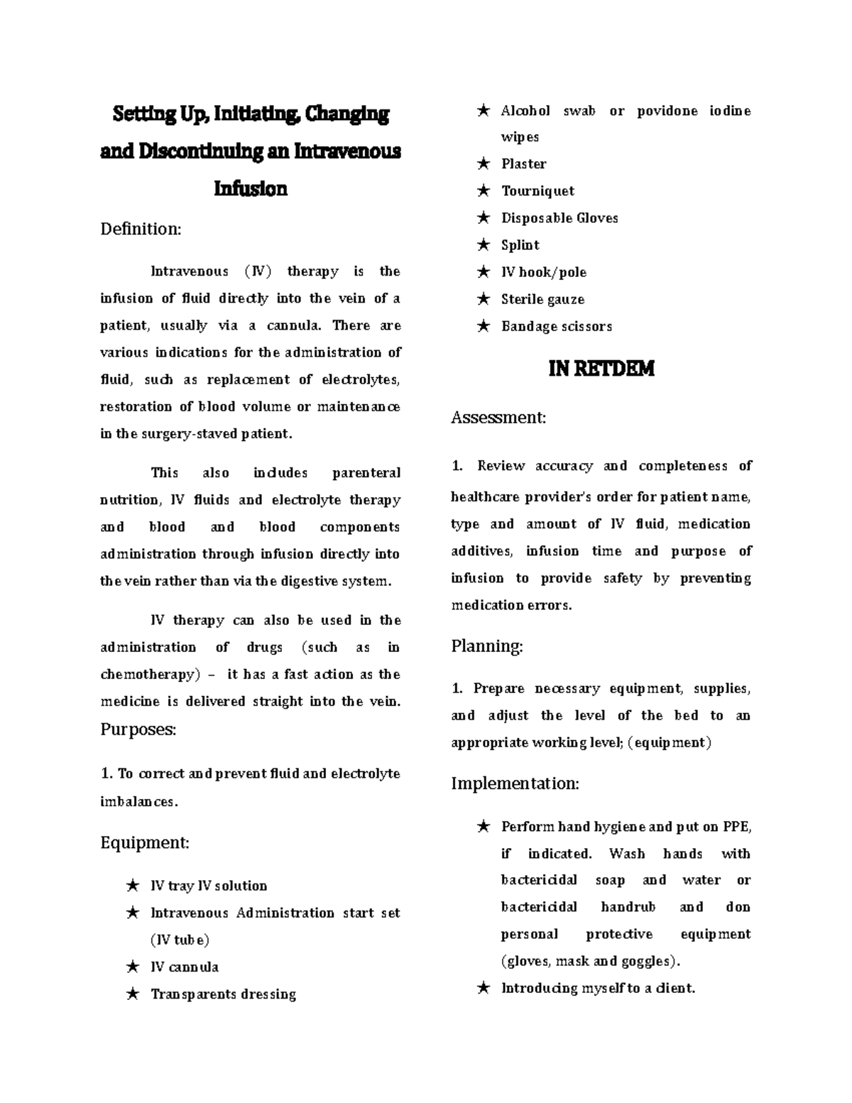 All About Intravenous (IV) - Setting Up, Initiating, Changing and ...