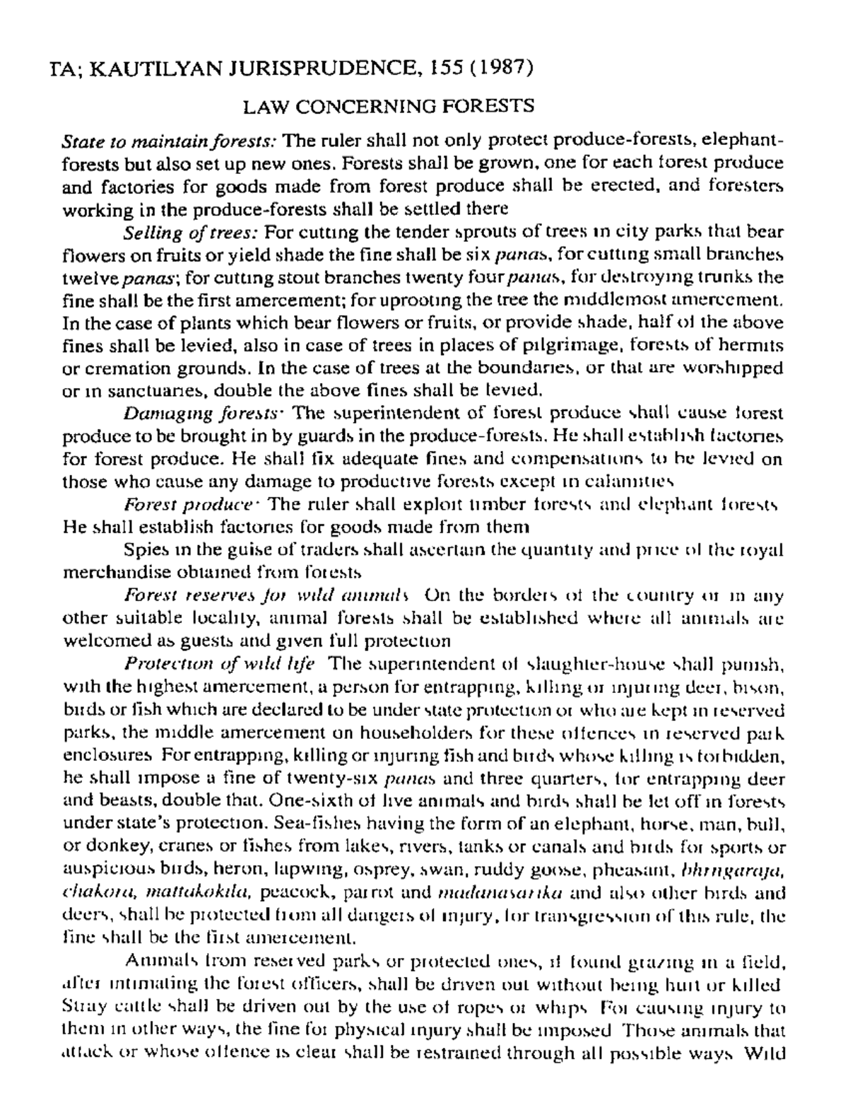 Notes Environmental Law Objectives Of Wildlife Protection Act 1872 notes-environmental-law-objectives-of-wildlife-protection-act-1872