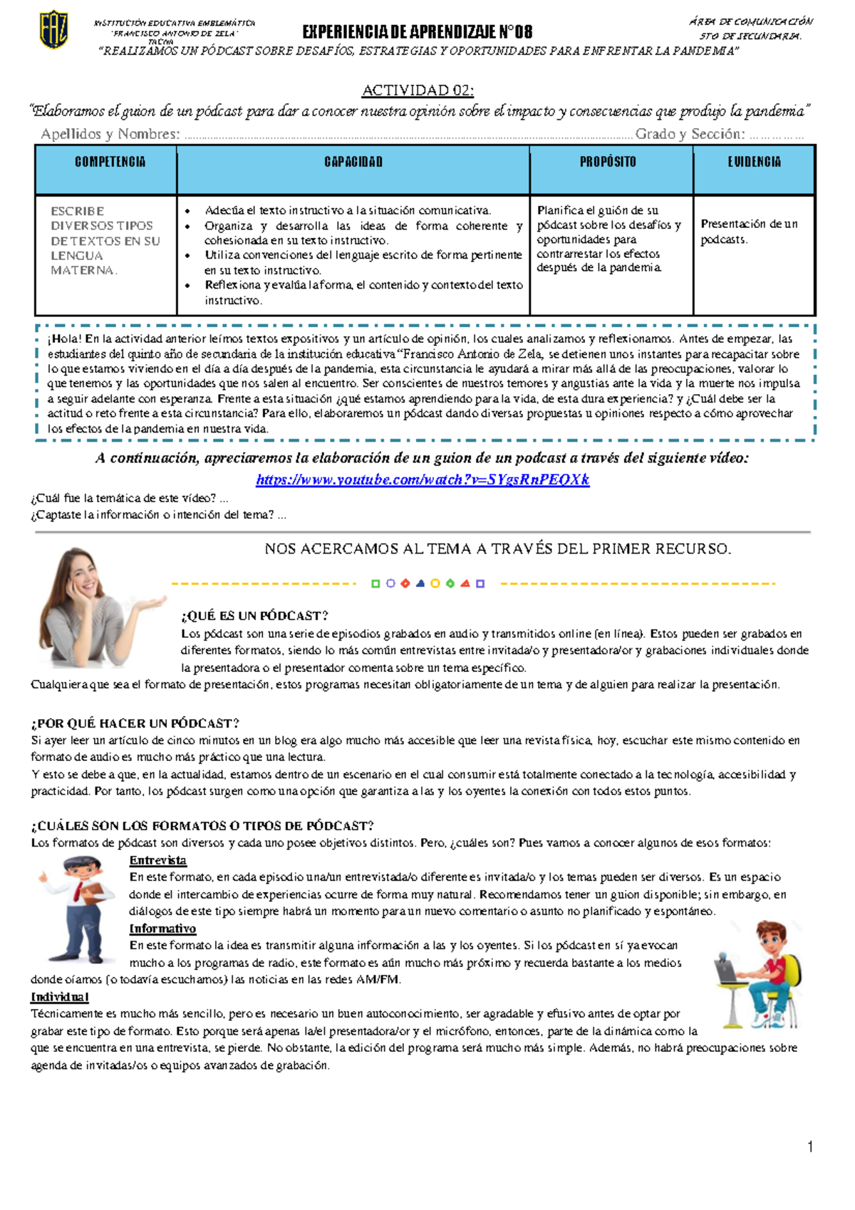 Actividad 02 - Exp.08-Pódcast-EDTT - 5TO DE SECUNDARIA. “FRANCISCO ...