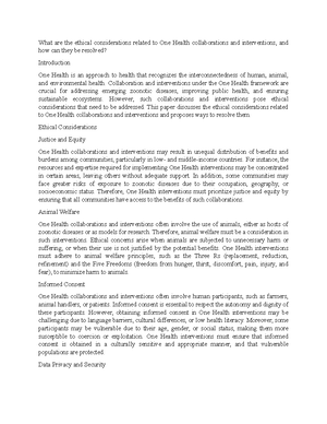 14 How can the One Health model inform and improve pandemic ...