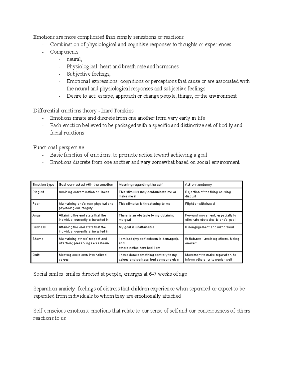 Chapter 10 Notes - Emotions are more complicated than simply sensations ...