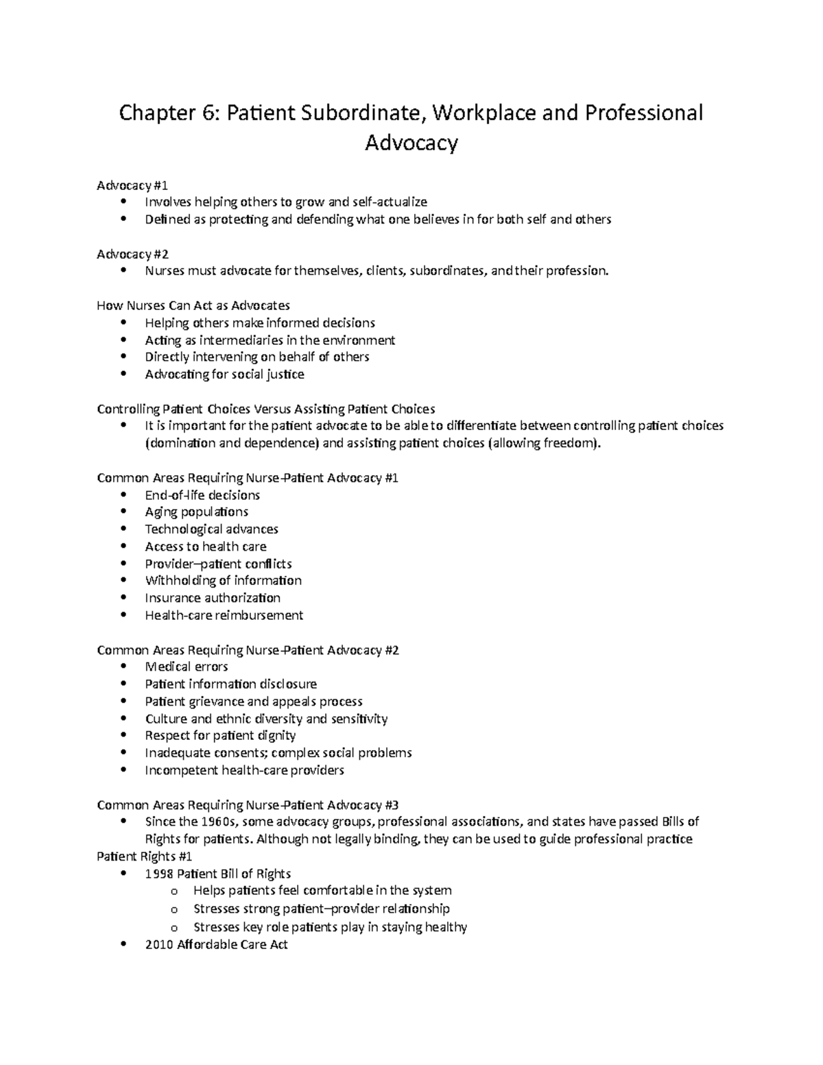 Leadership: Subordinates, etc - Chapter 6: Patient Subordinate ...