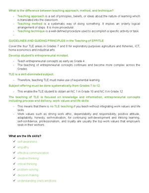 TLE i - basic needs in life - LEARNING - is defined as a process that ...