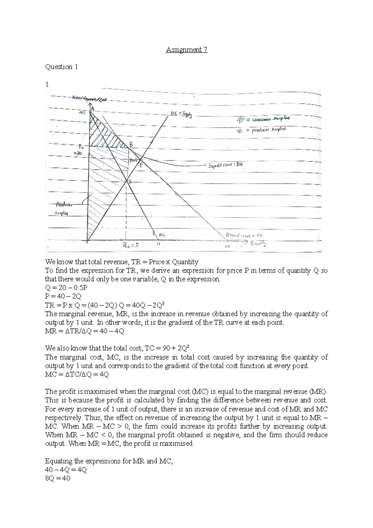 Assignment 7 - ECON0002 tutorial 7 solutions (achieved >90% in this ...