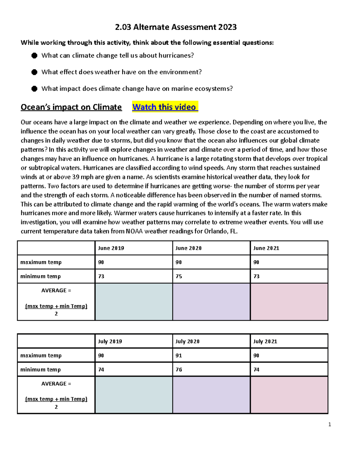 203 Alternate - ... - 2 Alternate Assessment 2023 While working through ...